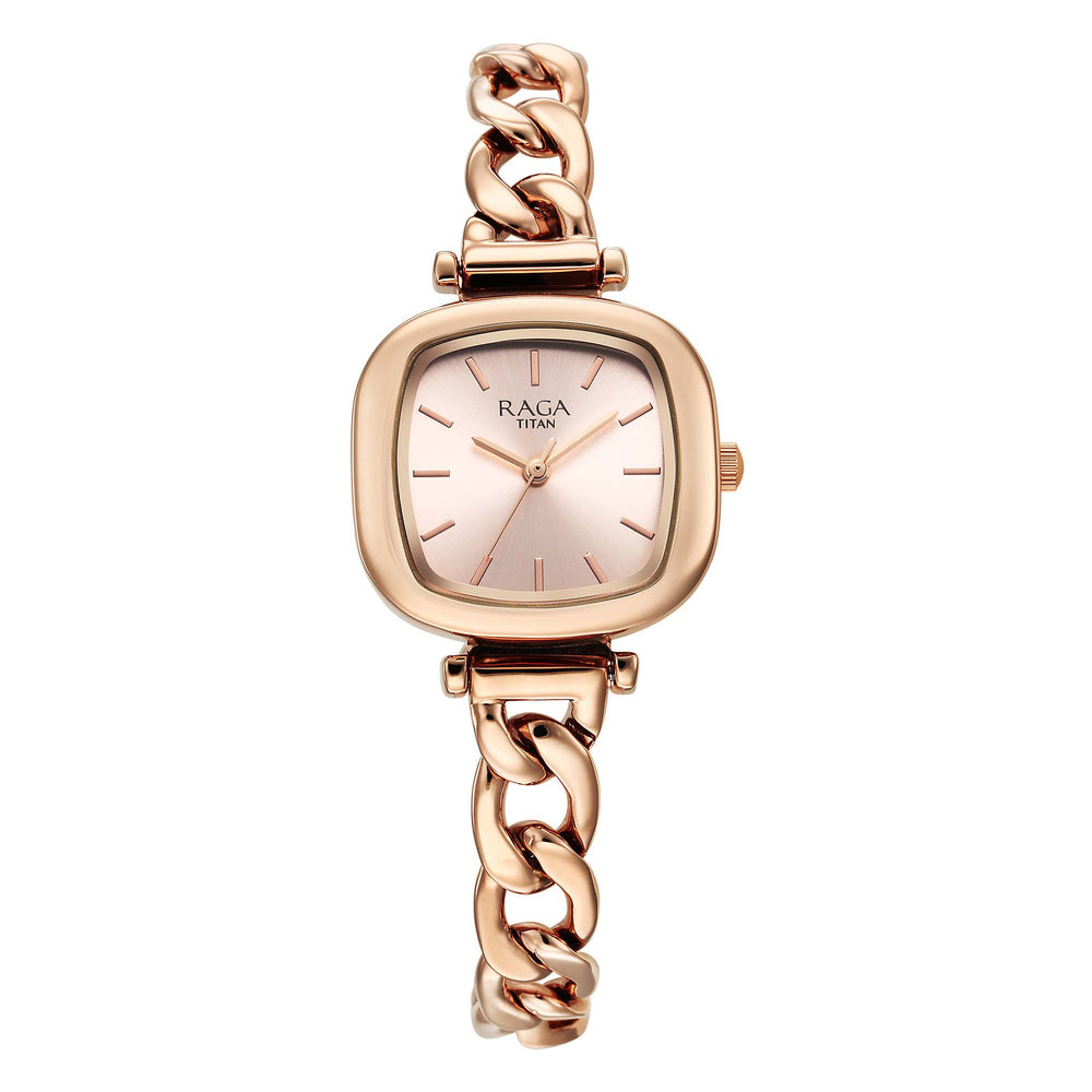 Titan Raga Showstopper Quartz Analog Rose Gold Dial Metal Strap Watch ...