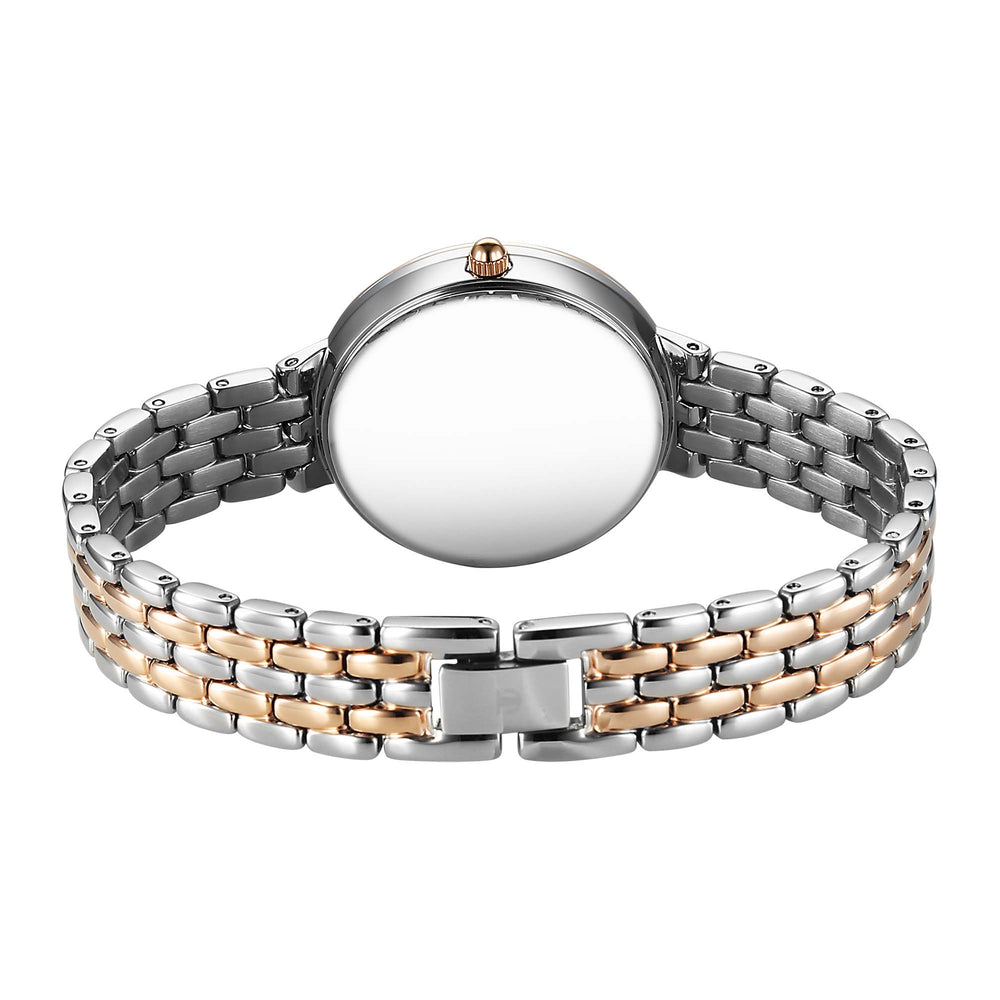 Titan Eminence Quartz Analog White Dial Two Toned Strap Watch For Wome